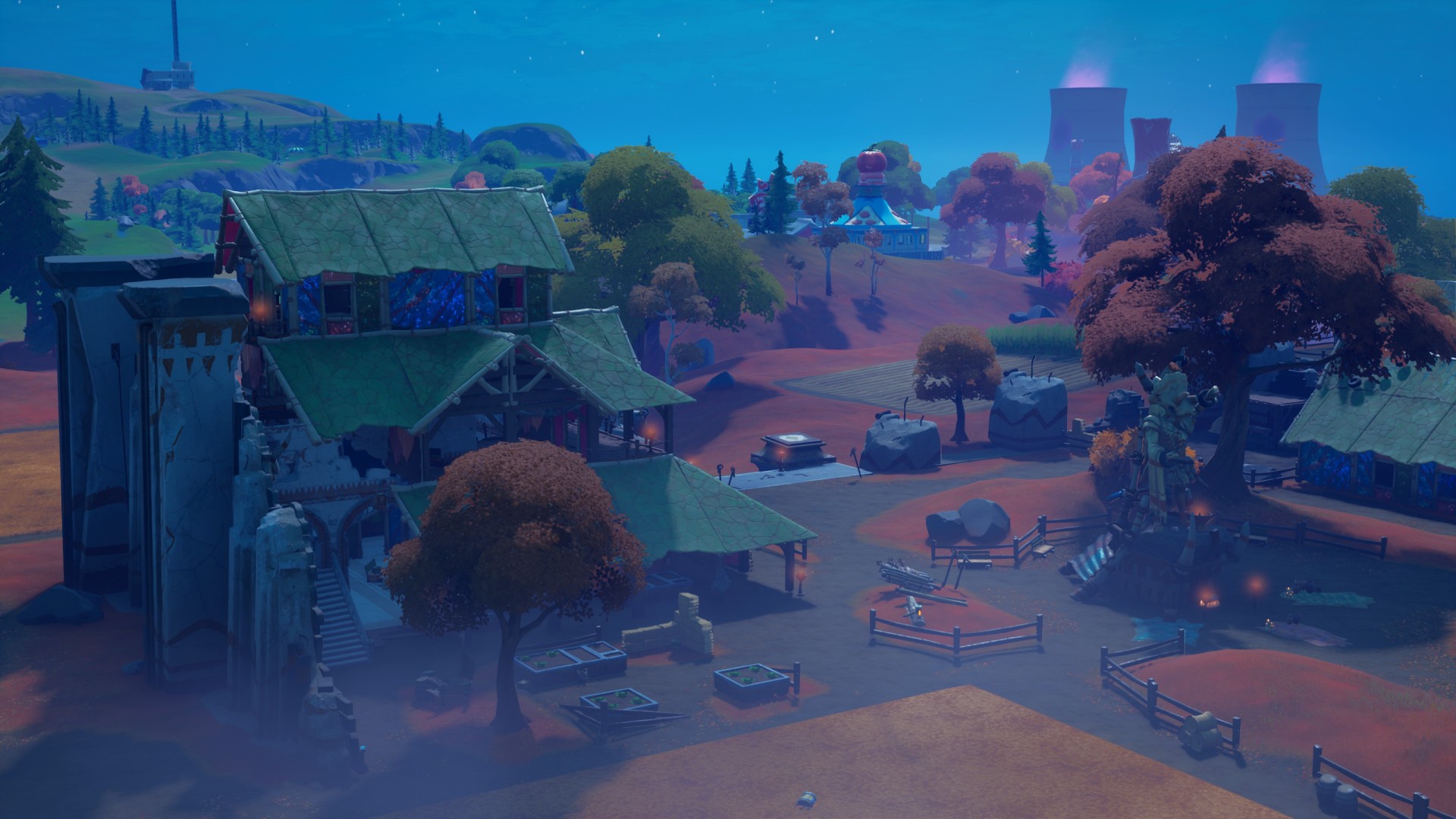 Where to place warning signs at a crop circle for the Fortnite Quest
