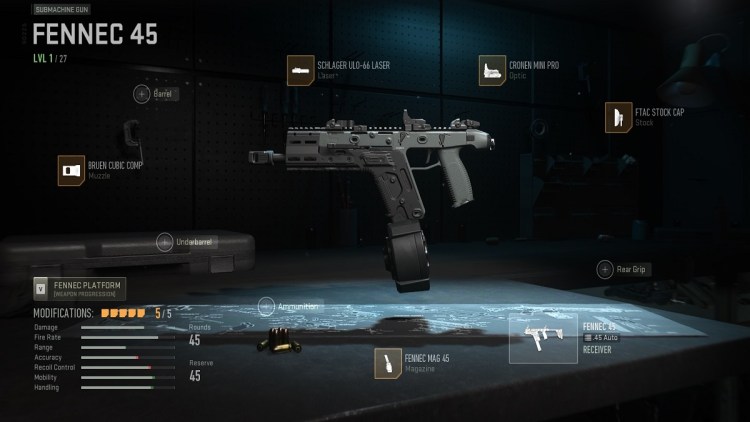 How to build the best Modern Warfare 2 Fennec 45 class