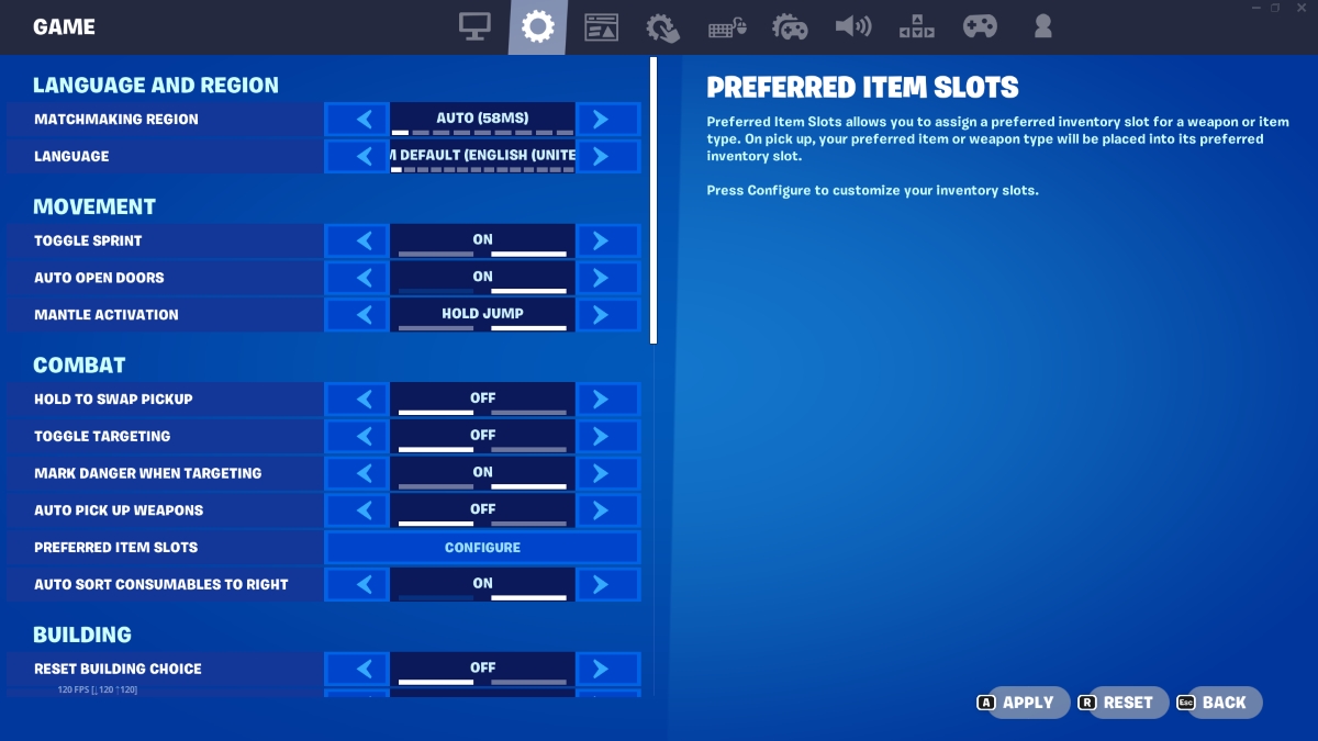 How Do Preferred Item Slots Work in Fortnite, Explained
