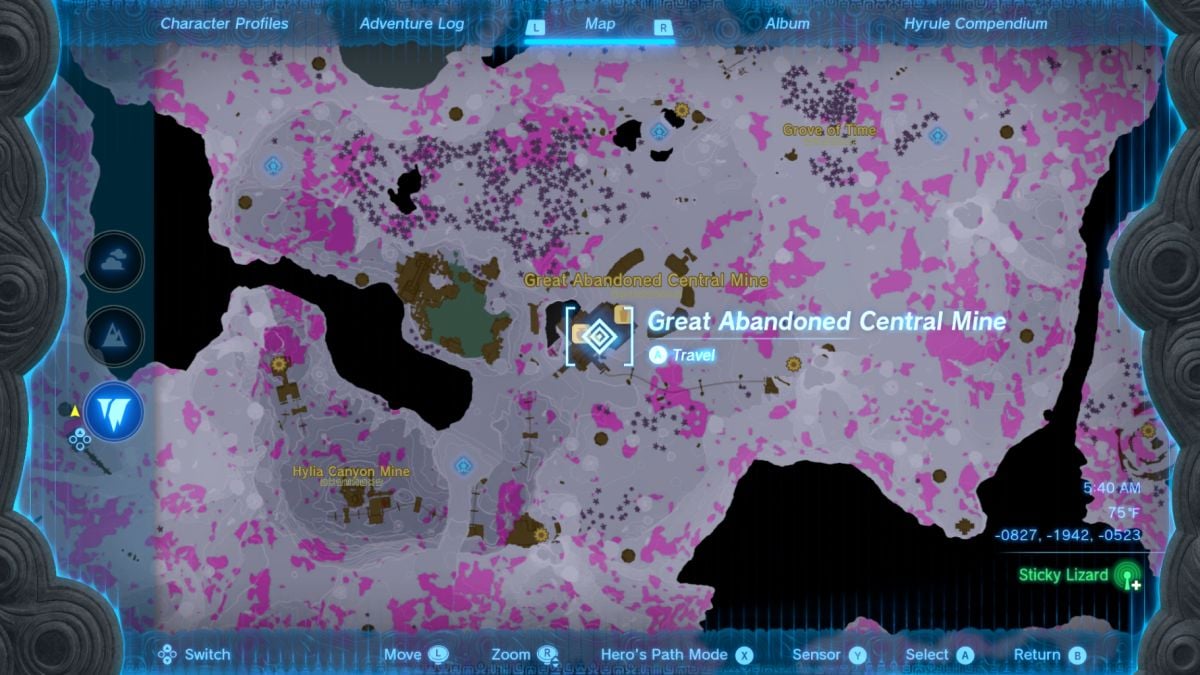 How to get to the Great Abandoned Central Mine in Zelda Tears of the ...