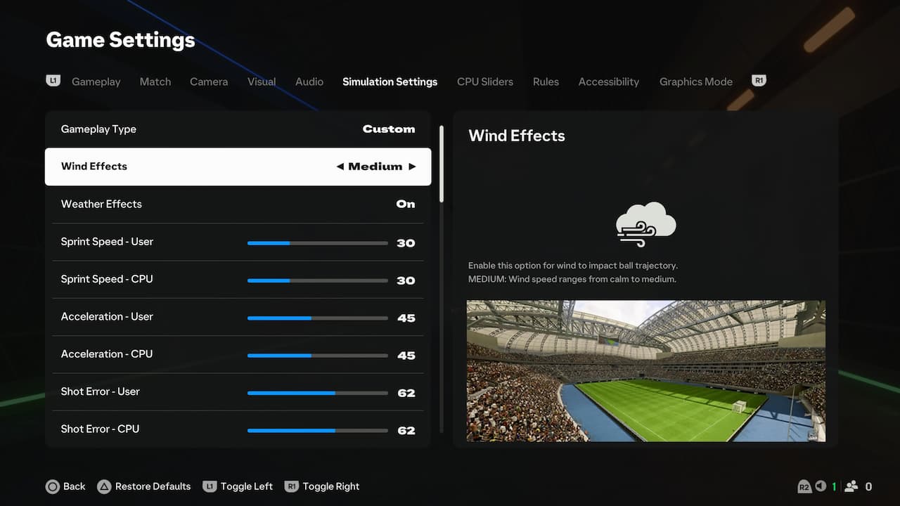 Best realistic sliders and difficulty settings for FC 25